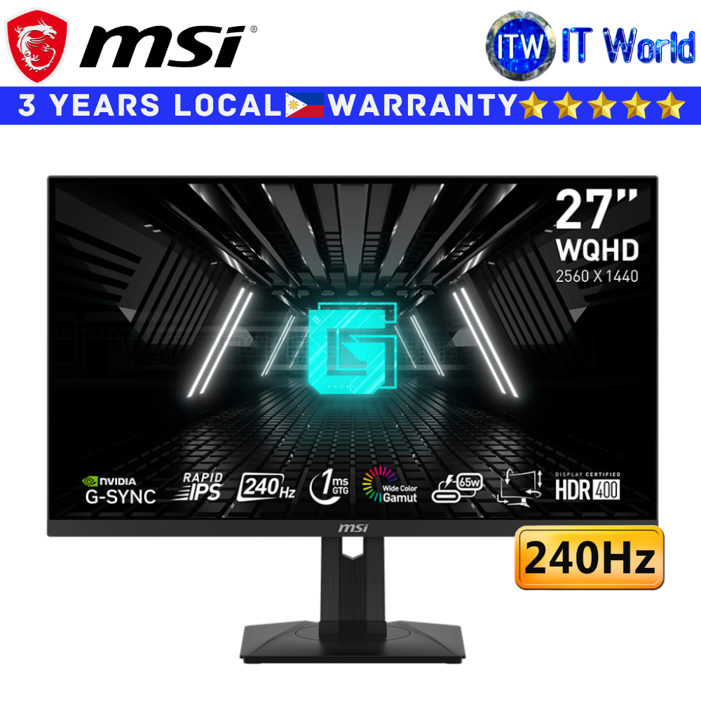MSI Gaming Monitor G274QPX 27" 240Hz / 2560x1440 WQHD / Rapid IPS / 1ms ...
