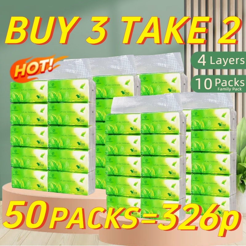 【Buy 30 Take 20】Organic green tea Facial Tissue Paper For Face 4 ply ...