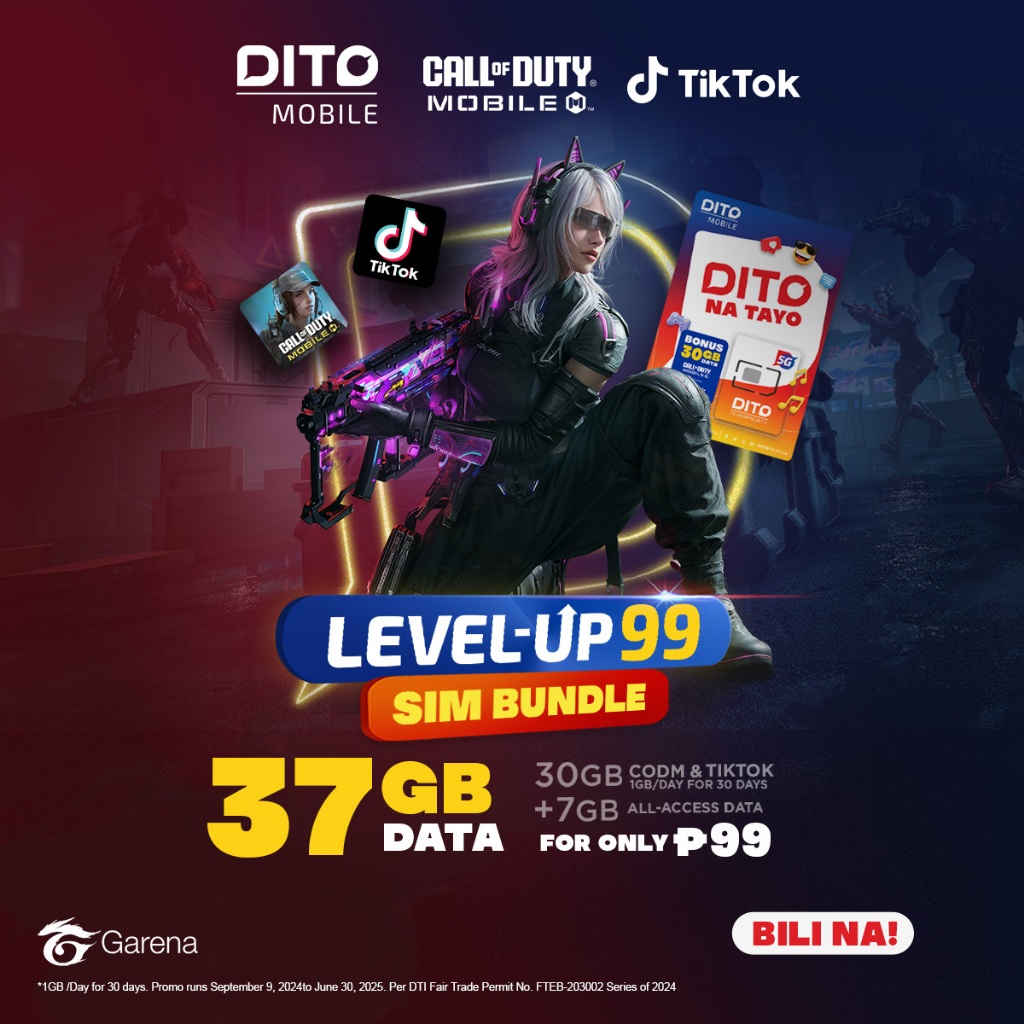 BONUS 30GB OF CODM & TIKTOK + 7GB Data for 30 days- DITO SIM Bundle | Shopee Philippines