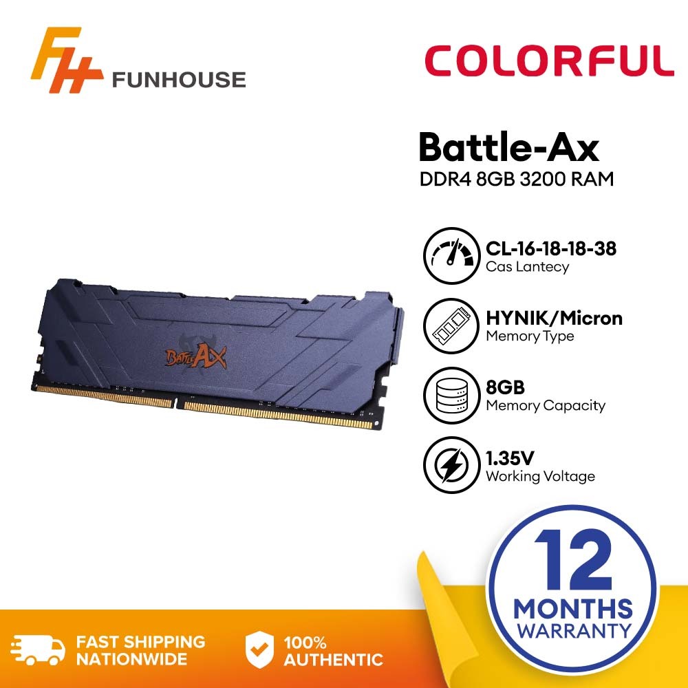 Funhouse | Colorful Battle-Ax DDR4 8GB & 16GB (8G*2) 3200 XMP Desktop ...