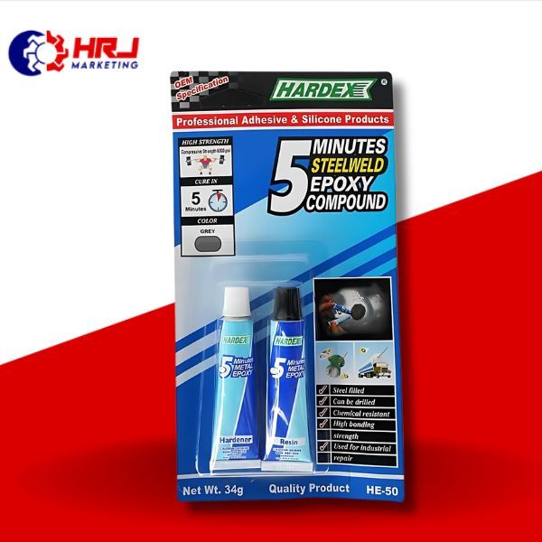 HARDEX 5 MIN. STEEL WELD EPOXY COMPOUND (HX HE 50)(FAST SETTING) 34G ...