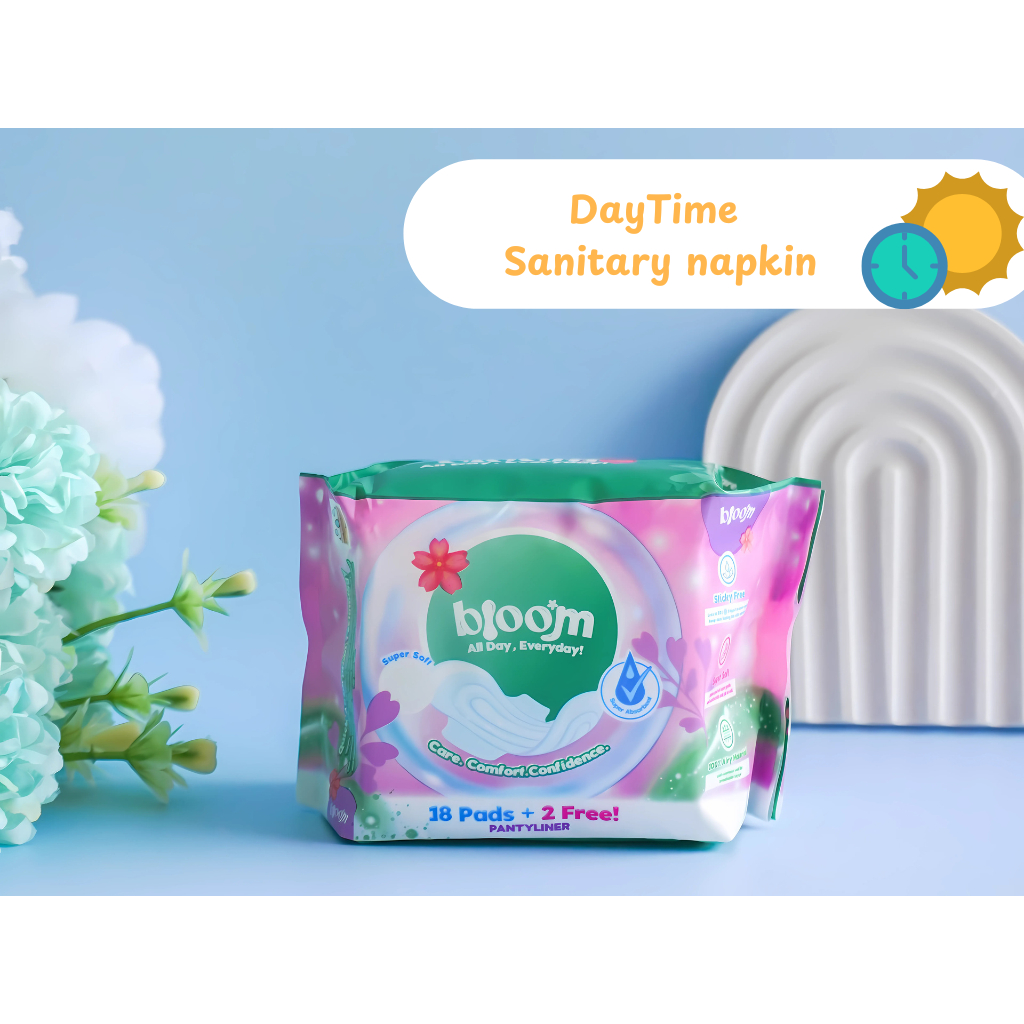 BLOOM PAD ALL DAY (PANTYLINER) 150MM 18 PADS + 2 FREE | Shopee Philippines