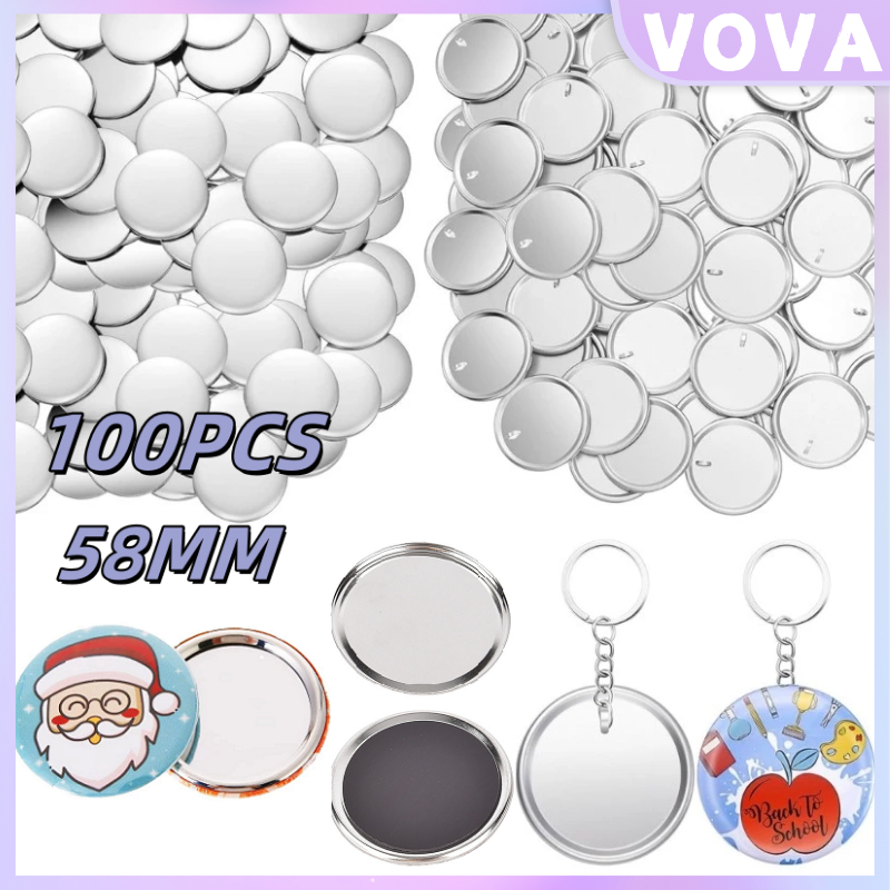 100Pcs 58Mm Pin Button Badge Consumables Keychain Pocket Mirror Fridge Magnetic Diy Raw Material ...