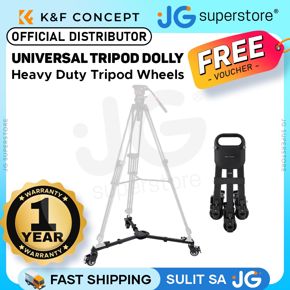 K&F Concept Heavy Duty Aluminum Alloy Universal Tripod Dolly 3 Wheel ...