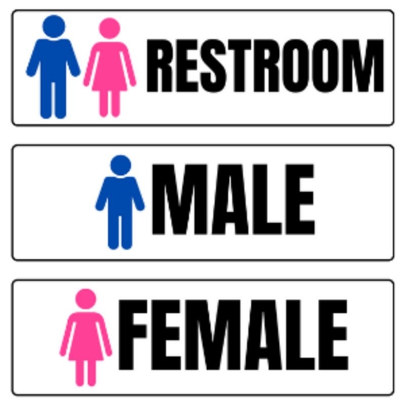 Restroom Male Female Signage Laminated 3x8 size | Shopee Philippines