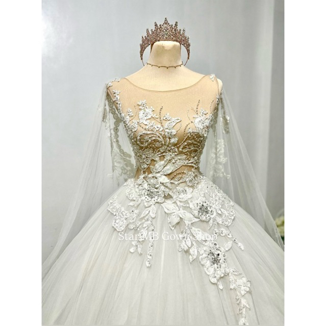 Bridal gown, Sagala gown,White gown | Shopee Philippines