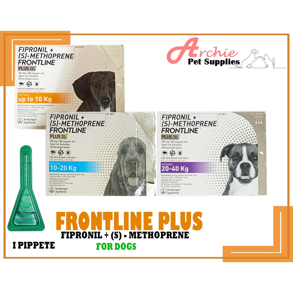 FRONTLINE PLUS (Fipronil+(S)-Methoprene) for DOGS | 1 Pipette | Shopee ...