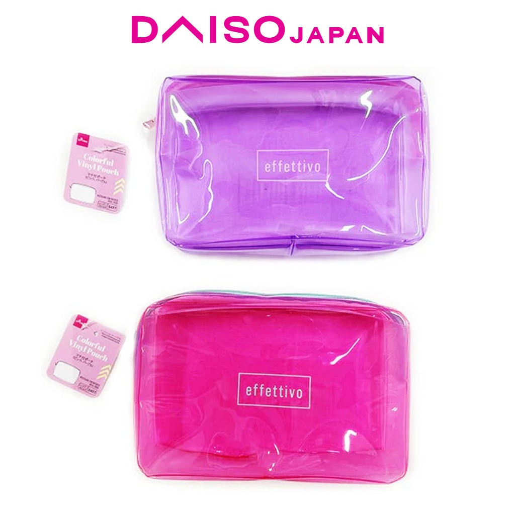 Daiso Colorful Vinyl Pouch with Gusset | Shopee Philippines