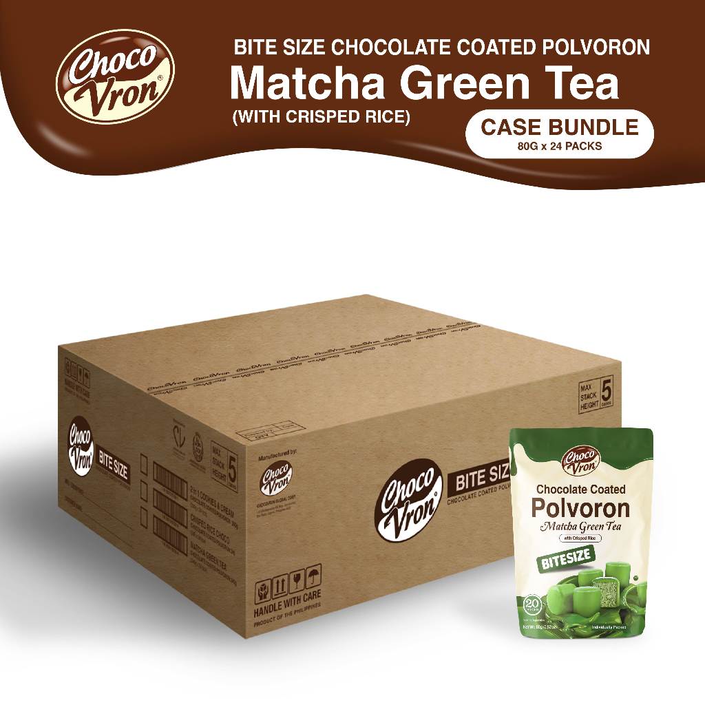ChocoVron Bitesize Chocolate-coated Matcha Green Tea with Crisped Rice ...