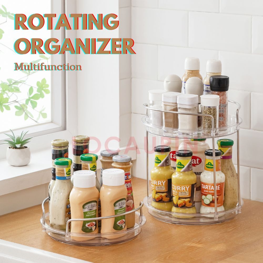 LOCAUPIN Rotating Spice Rack Multipurpose Storage Turntable Organizer ...