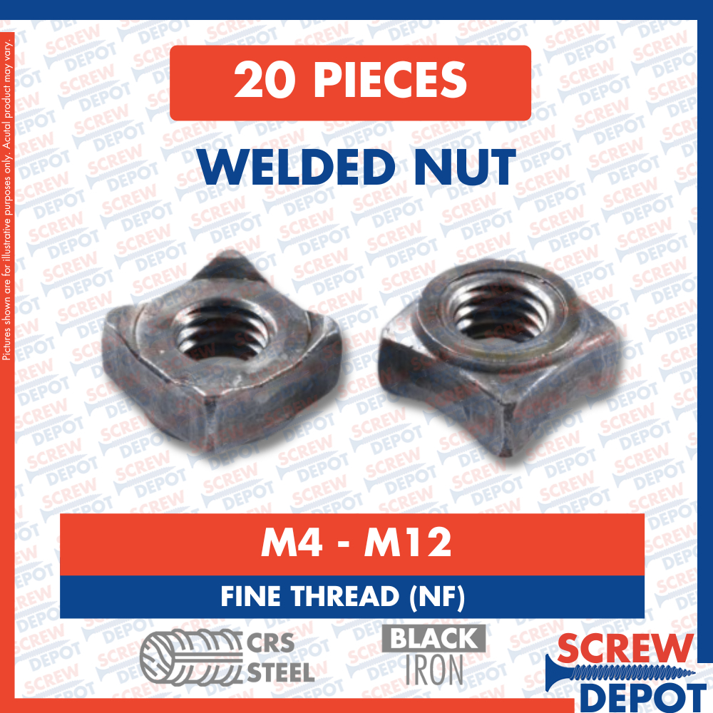 20PCS Weld Nut M4 M5 M6 M8 M10 M12 BI Welded Nut / Screw Depot | Shopee ...
