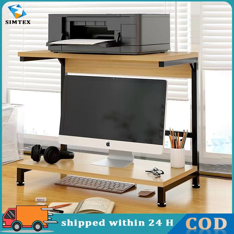 Three layer desktop storage rack - multifunctional office computer ...