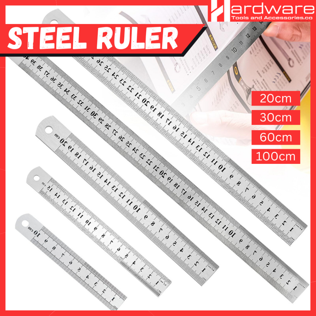 Stainless Steel Ruler with Inch and Centimeter Machinist Ruler Metric ...