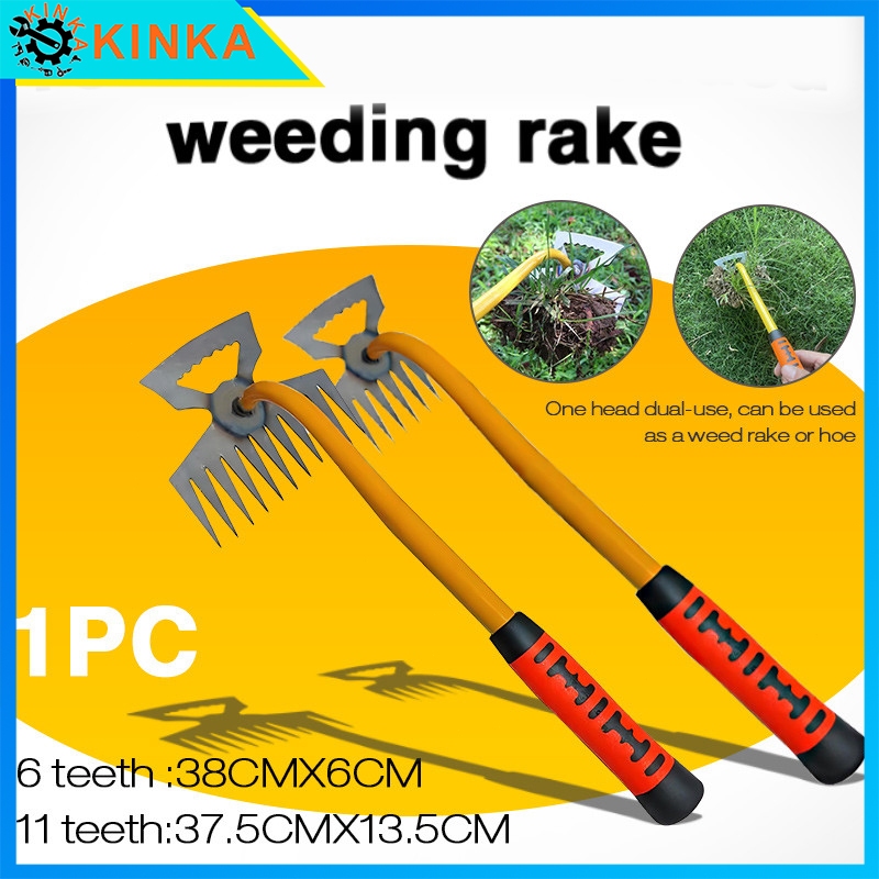Gardening Tools Weeding Uprooting Tool 11 Teeth Dual Purpose Steel ...