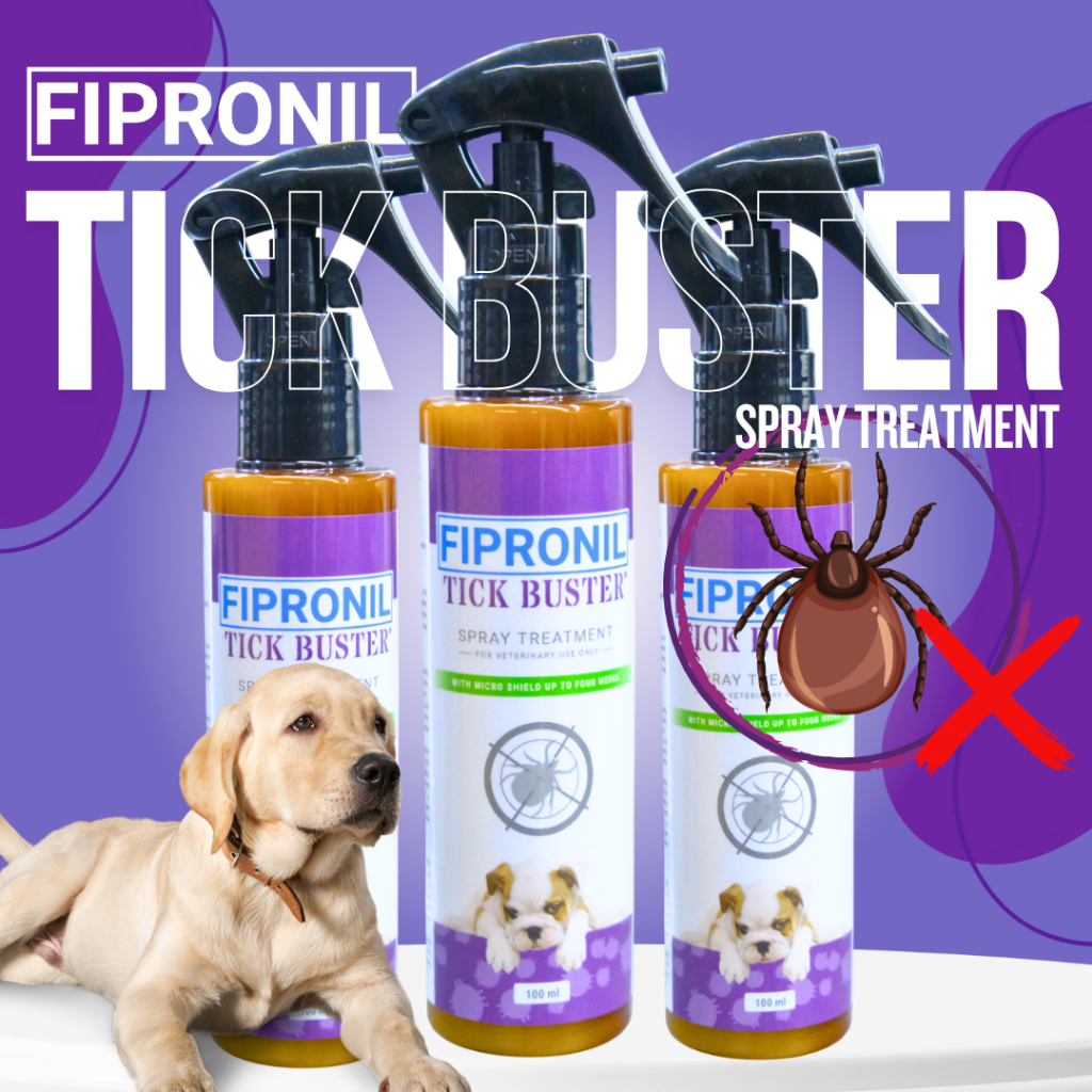 BOB-Set of 3 Tick Buster Fipronil Spray Treatment 100mL Anti Garapata ...