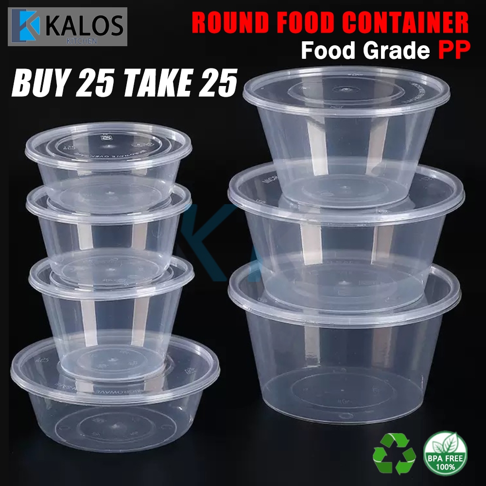 Round Clear Microwavable Food Container Disposable Plastic Container ...