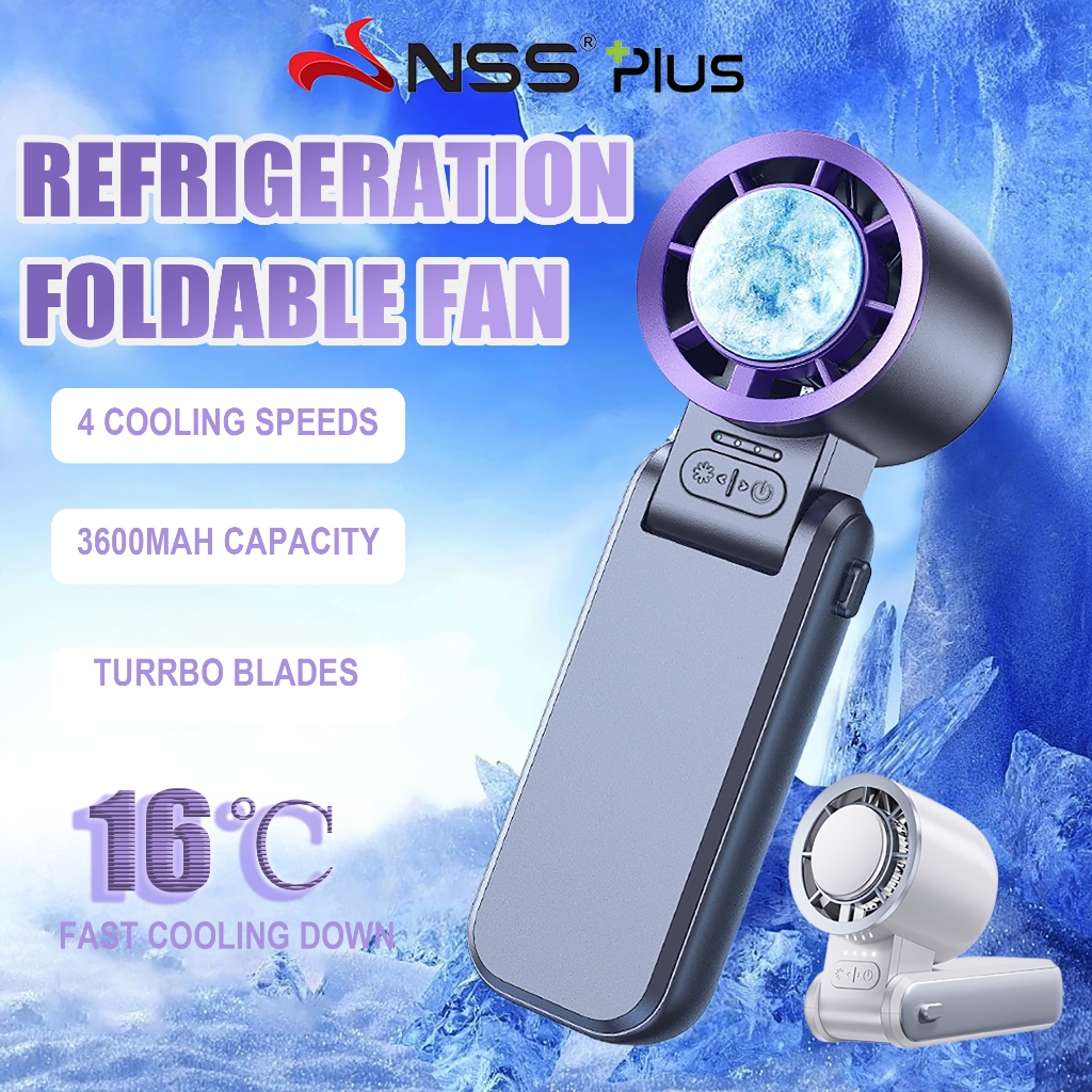 NSS High Speed Refrigeration Fan Foldable Portable Type-C Rechargeable ...