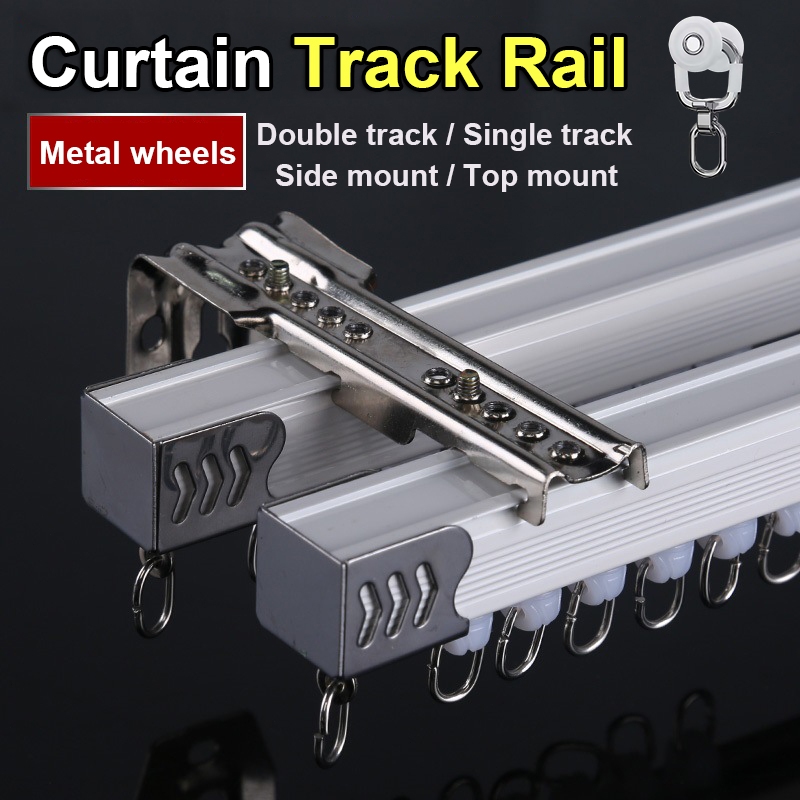 Curtain Track Rail heavy duty curtain railing track ceiling rod double ...