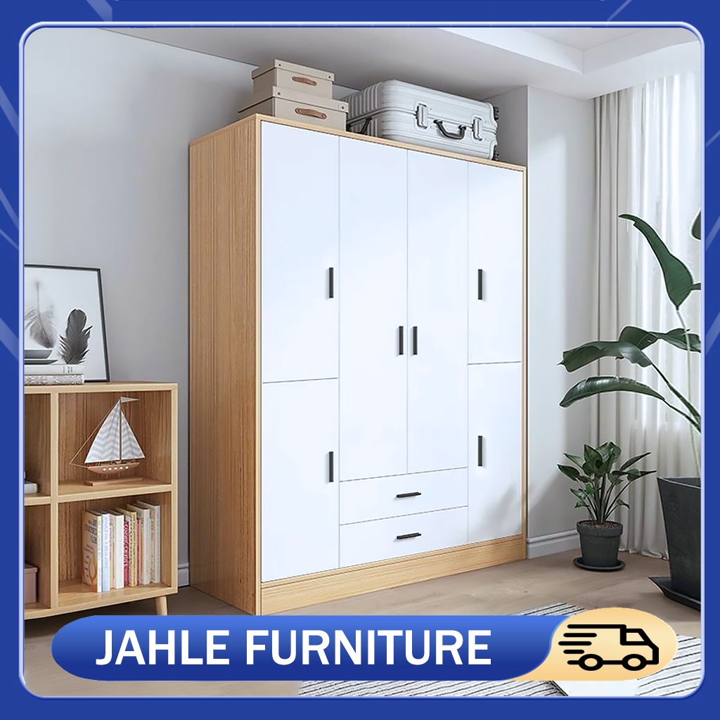 Wooden two drawer wardrobe Simple assembled wardrobe Bedroom hanging ...