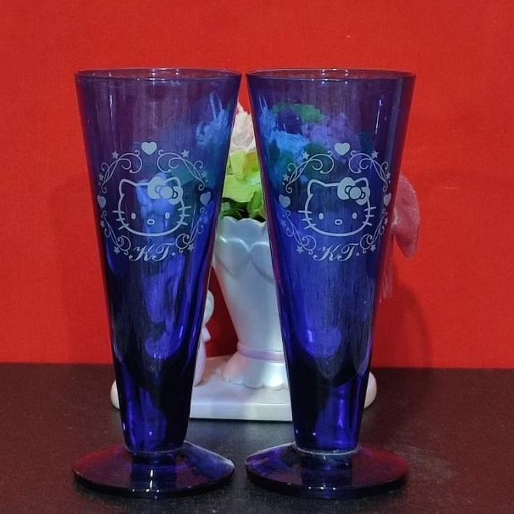 Hello Kitty Cobalt Blue Slim Flute Glass SANRIO | Shopee Philippines