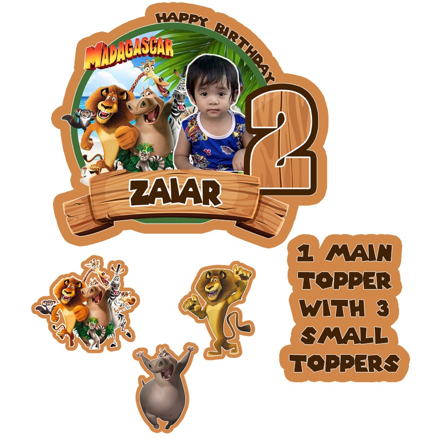 Customized MADAGASCAR Cake topper | Shopee Philippines