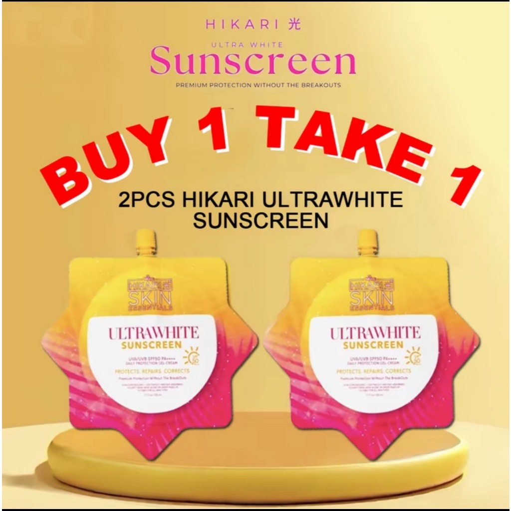 HIKARI Ultrawhite Sunscreen Cream Essentials UVA/UVB SPF50 PA ++++ 50mL ...