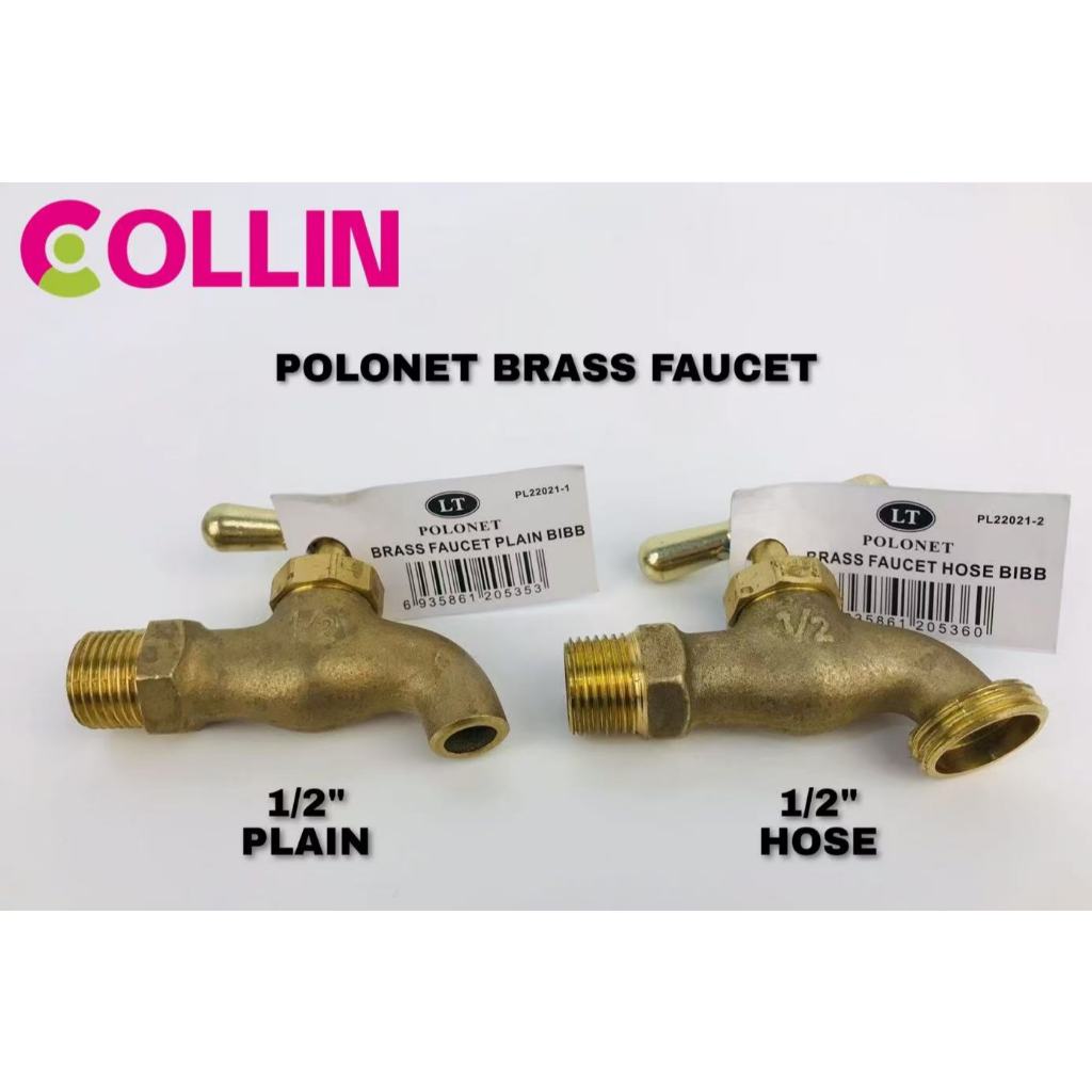 POLONET BRASS FAUCET 1/2" HOSE BIBB PLAIN BIBB ALL COPPER FAUCET ...