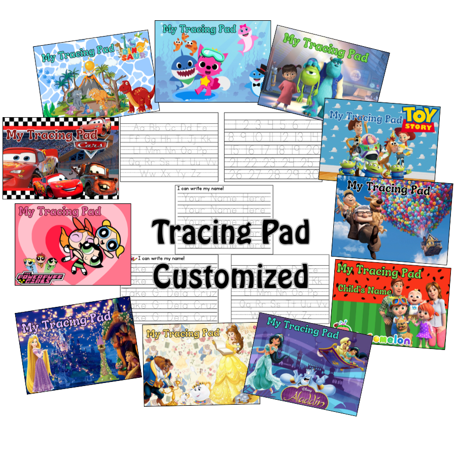 Customized Tracing Name Pad Numbers Alphabet A5 Size | Shopee Philippines