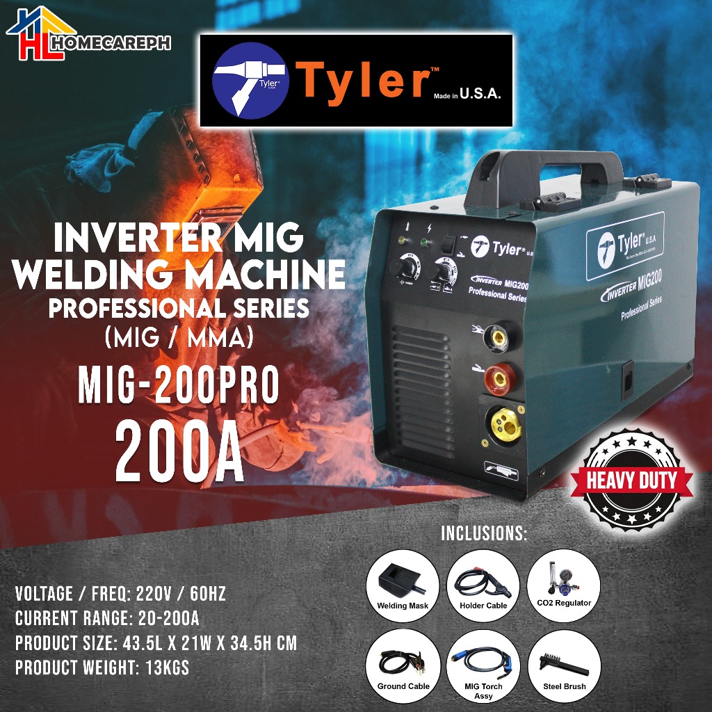 Tyler MIG -200PRO Inverter MIG Professional Series Welding Machine 200A ...