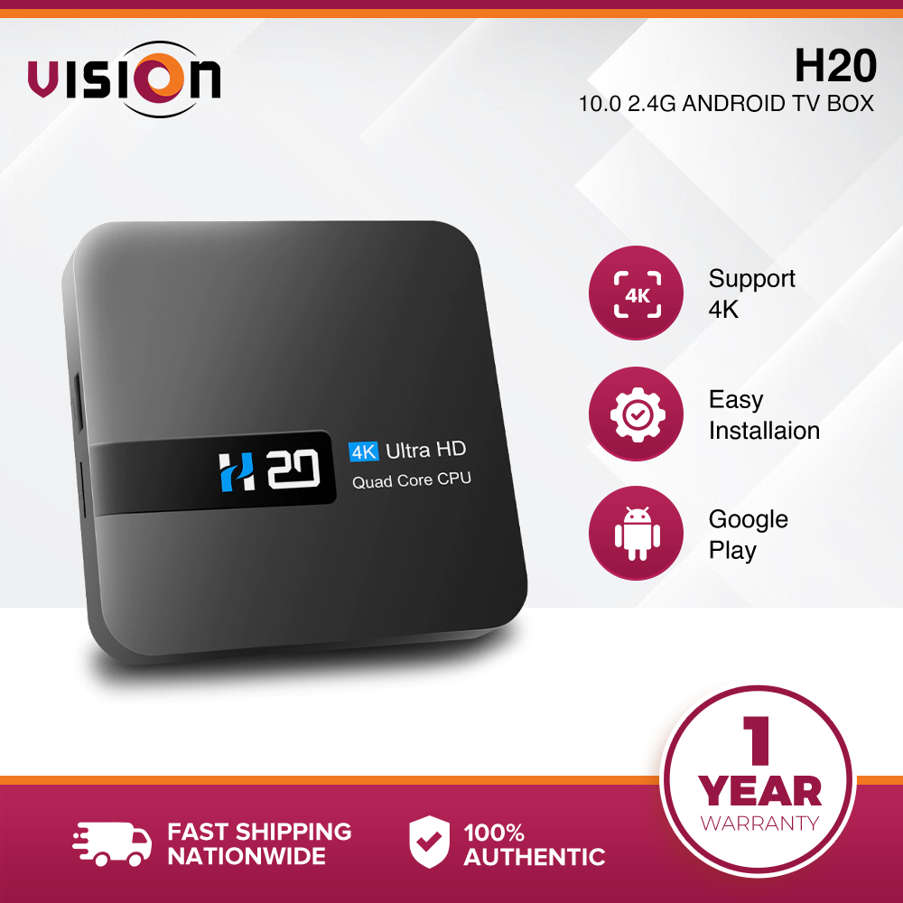 Vision H20 Android TV box Android 10.0 2.4G Wifi H20 4K Ultra Multi ...