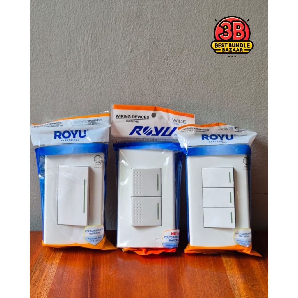 Royu Wide Series Switch Sets (Available in 1-Gang, 2-Gang, 3-Gang ...