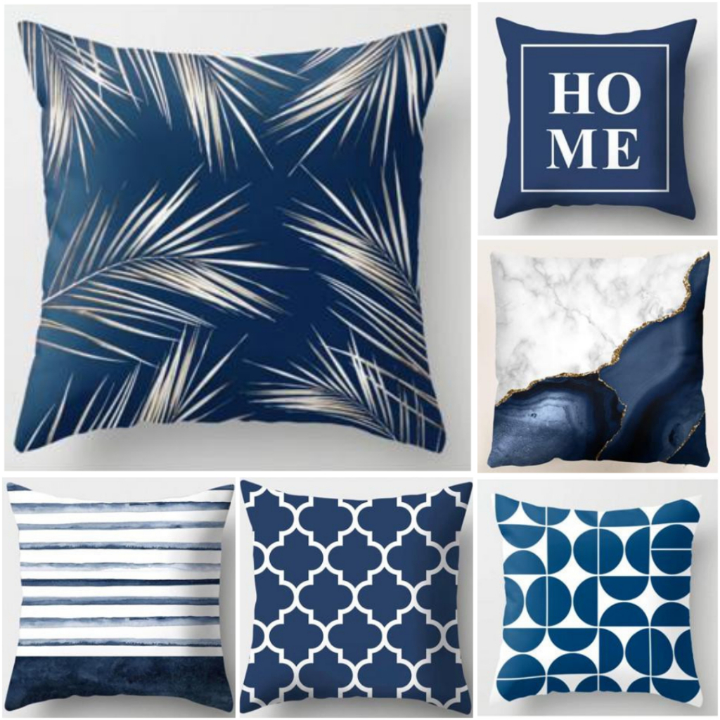 Adorable and Cute Shades of Blue Design Home Cushion Cover Soft Square ...