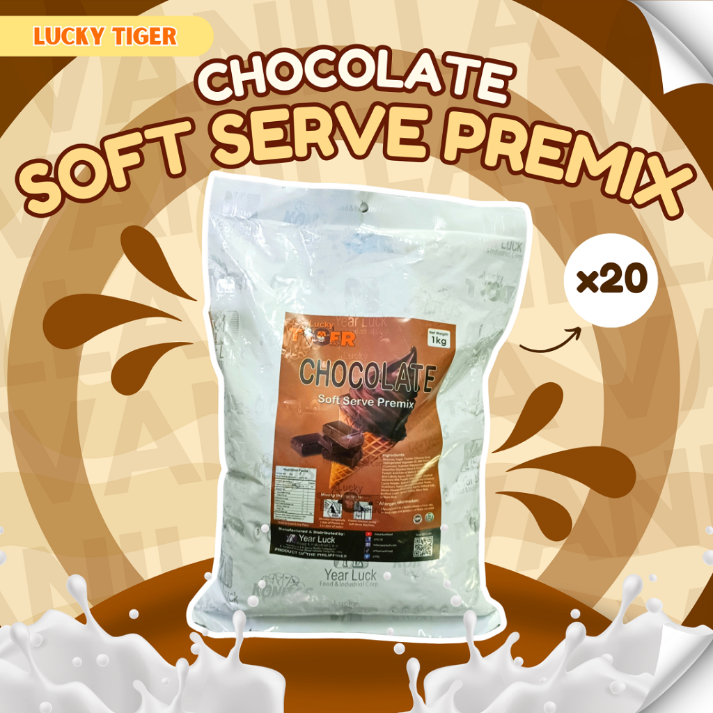 LUCKY TIGER Chocolate Soft Serve Ice Cream Powder Premix 20's | Shopee ...
