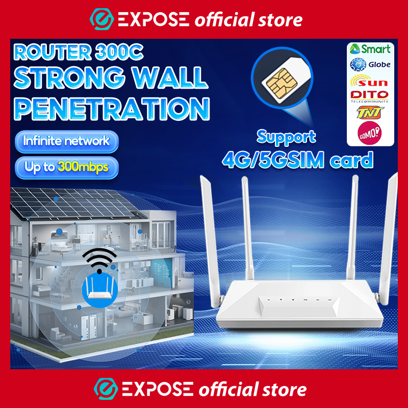 EXPOSE WiFi Router Sim Card Modem 4G/5G Network Router 2.4G Dual Band ...
