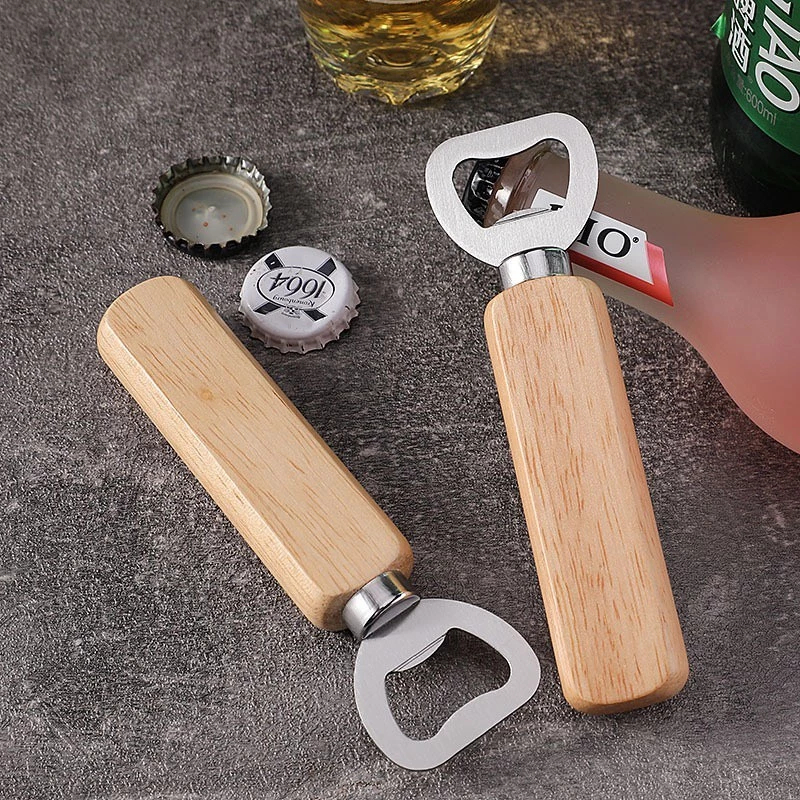 WhaleTech Portable bottle opener with wooden handle soda cup glass ...