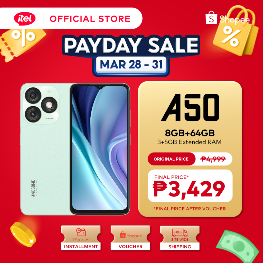 itel A50 RAM 8GB (3GB+5GB)+ROM 64GB | 6.6" Big Screen | 5000mAh Big ...