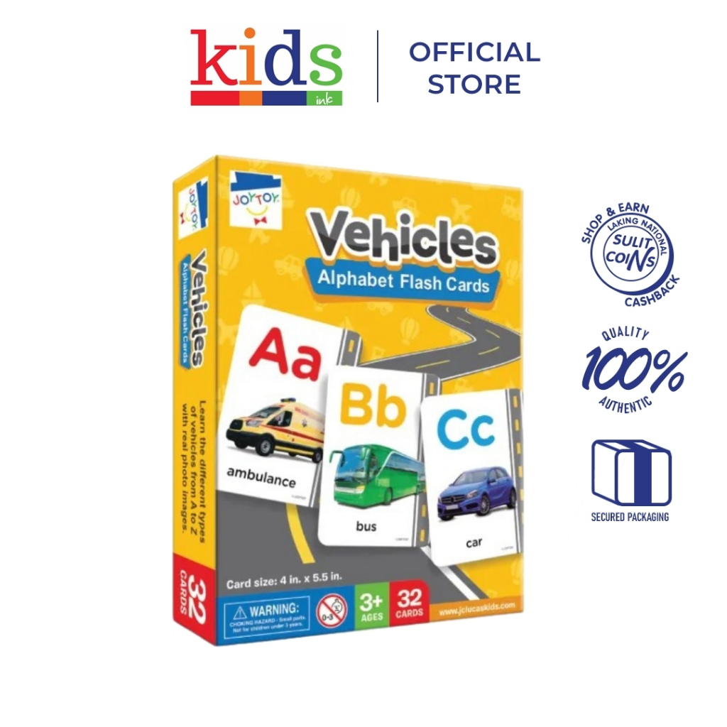 Joytoy Vehicles Alphabet Flash Cards - Kids Ink | Shopee Philippines