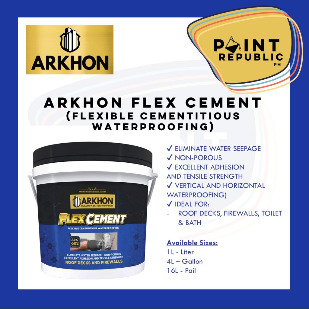 ARKHON FLEX CEMENT Flexible Cementitious Waterproofing (4L-GALLON / 1L ...