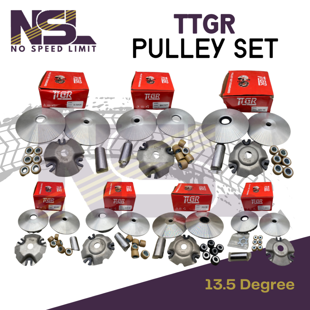 TTGR PULLEY SET DEGREE CLICK/MIOI125/SKYDRIVE/BEAT FI/BEAT CARB/ NMAX ...