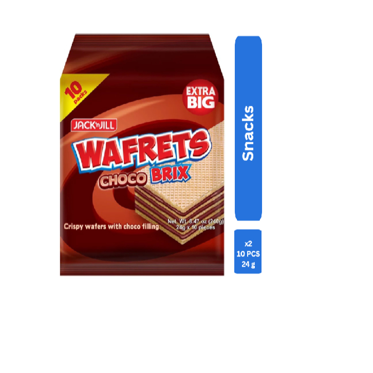 Jack 'n Jill Wafrets Brix Chocolate 24g Pack of 10:Default- Bundle of 5 ...