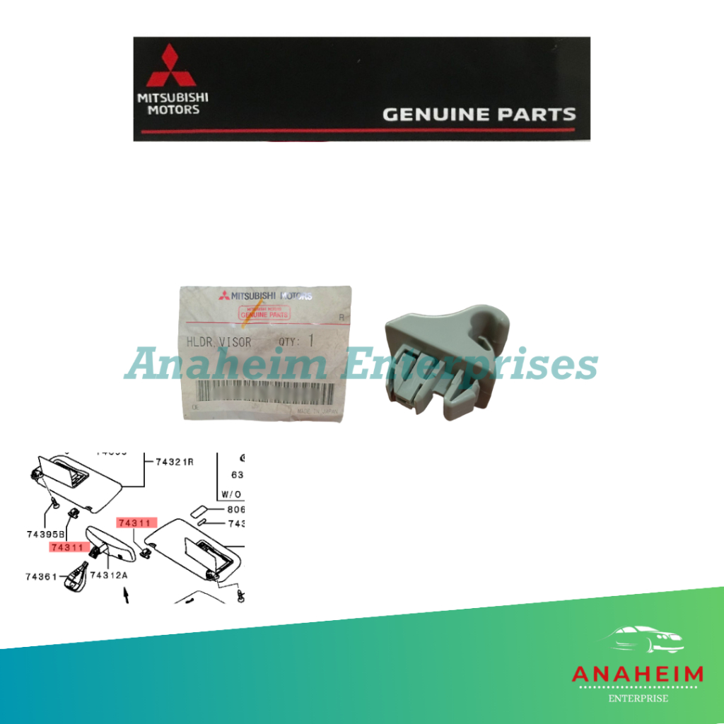 Mitsubishi Pajero BK Sun Visor Clip (Beige / Reddish Gray) sold per ...