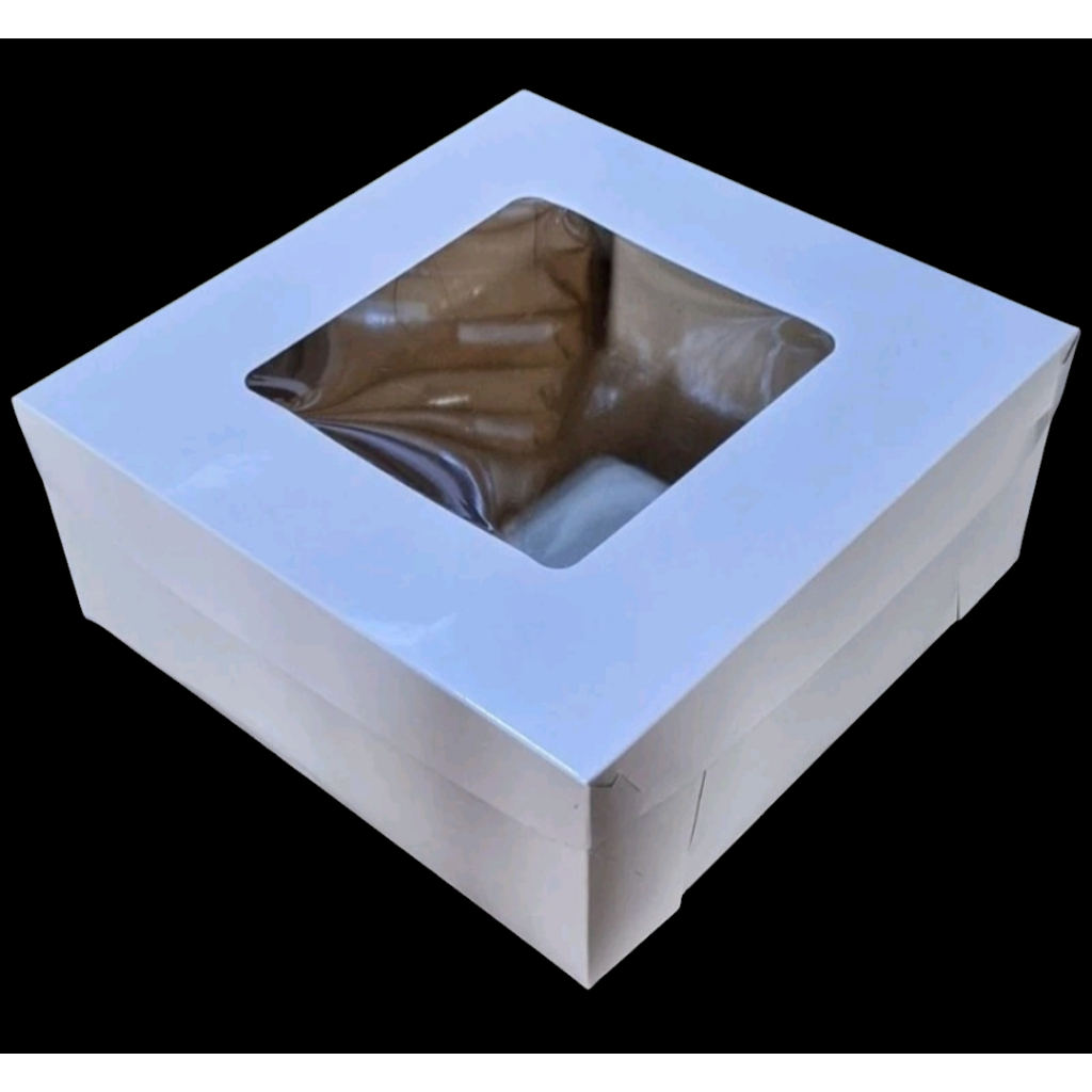12X12X3 inches CAKE BOX WHITE W/WINDOW (10 SETS) | Shopee Philippines