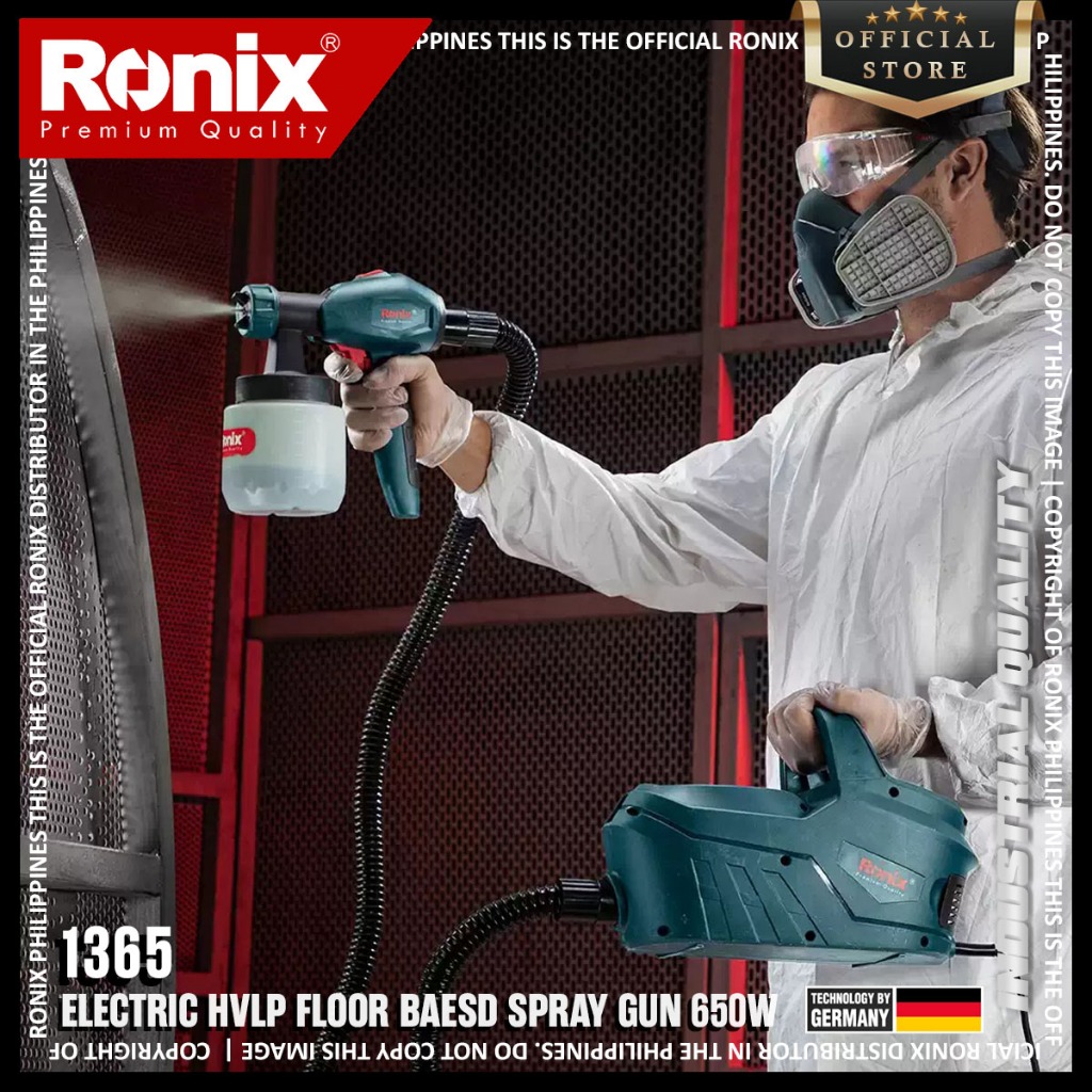 Ronix Tools 1365 Premium Quality German Technology | 650W HVLP Electric Spray Gun Paint Sprayer ...