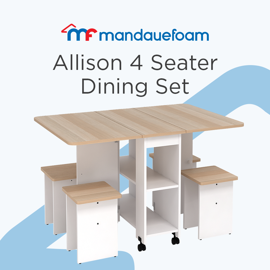 Mandaue Foam Allison 4 Seater Dining Set | Shopee Philippines