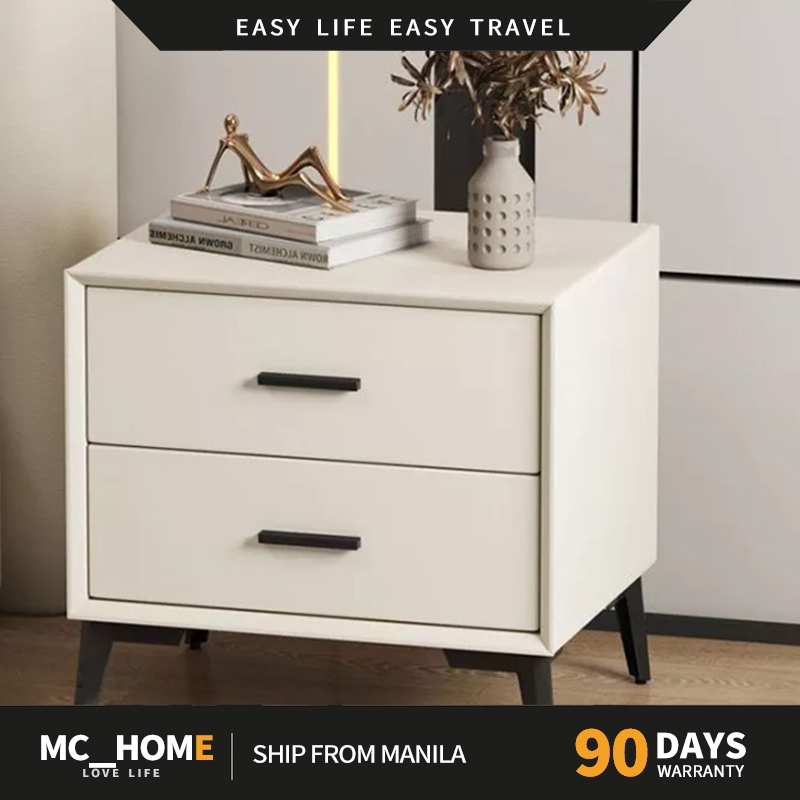 MC&HOME Leather Bedside Table Simple And Modern, Small Bedside Shelf ...