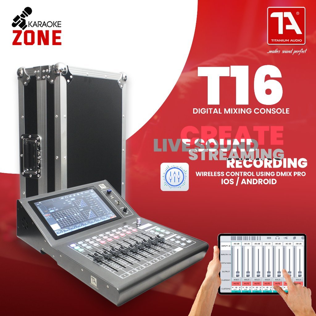 Titanium Audio T16 Console Digital Mixer - Digital Touch Screen - 11 ...