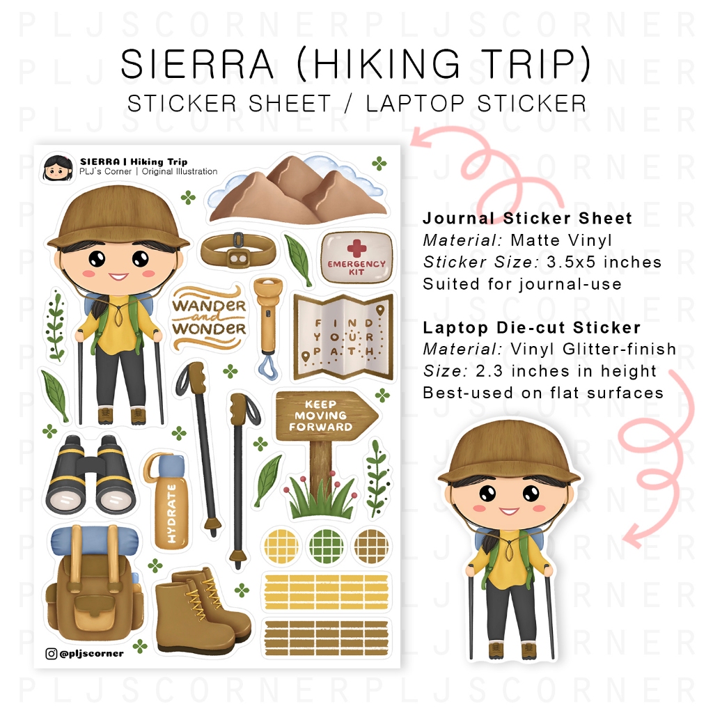 Hiking Trip/ Outdoor Activity Journal Sticker Sheet, Die-Cut Sticker ...