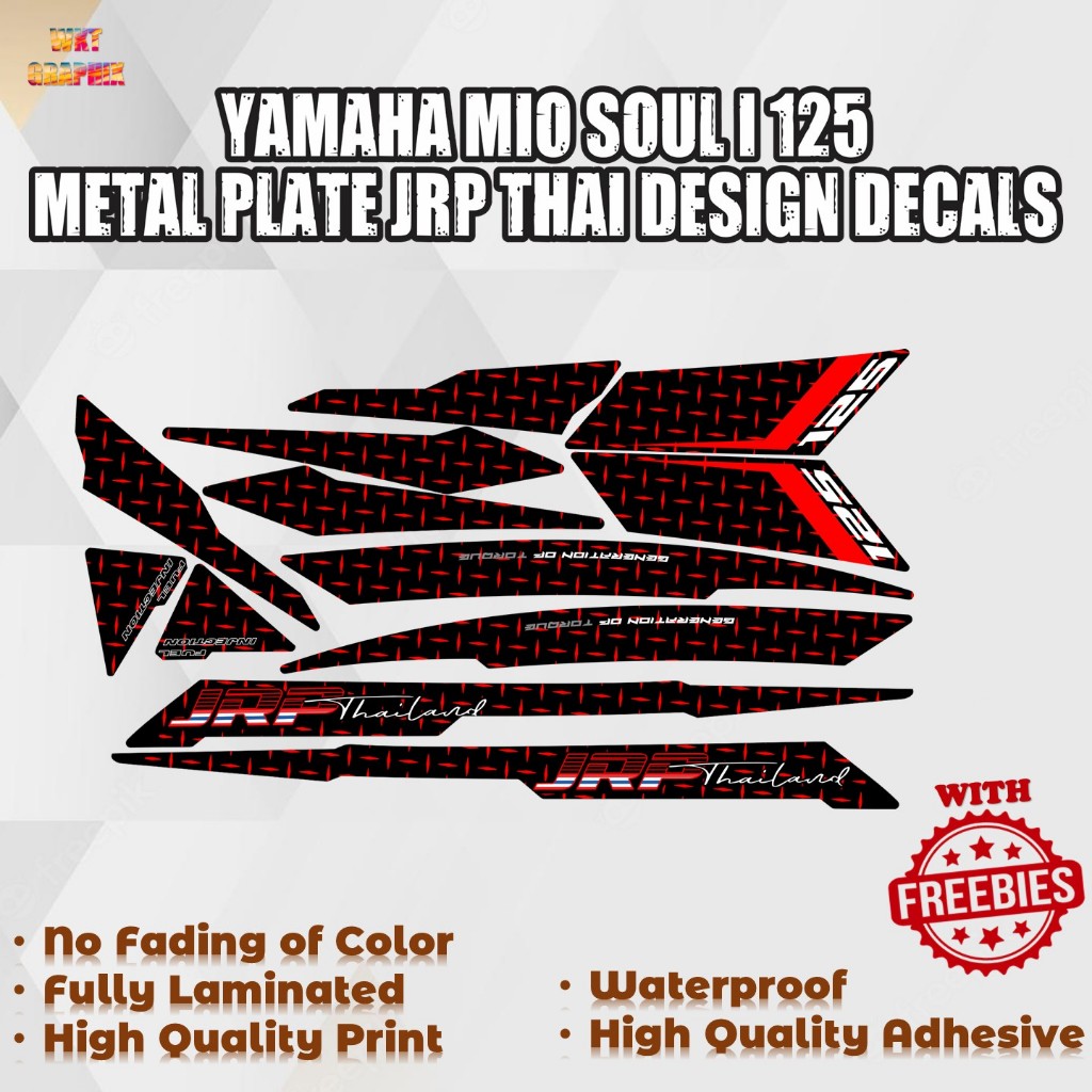 YAMAHA MIO SOUL I 125 METAL PLATE JRP THAI DESIGN DECALS (WATERPROOF ...
