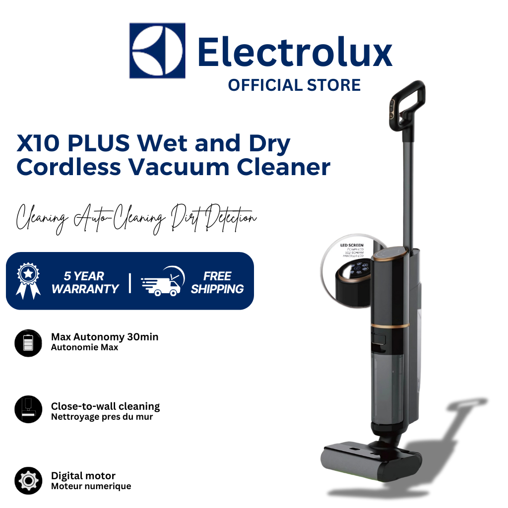 Electrolux X10 PLUS Wet and Dry Cordless Vacuum Cleaner Edge Cleaning ...