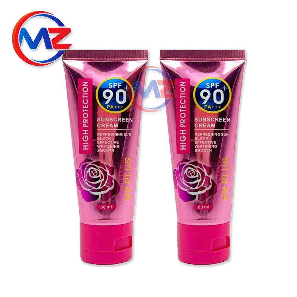 ( BUY 1 TAKE 1 ) Kiss Beauty Facial Sunscreen Cream SPF 90+ Sunblock Lotion - Pink Rose 60ml ...
